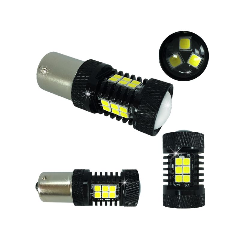 LED light bulbs T25 BA15S 21 LED 3030 white S / c 1k 21W LENS FLASH 2R ...